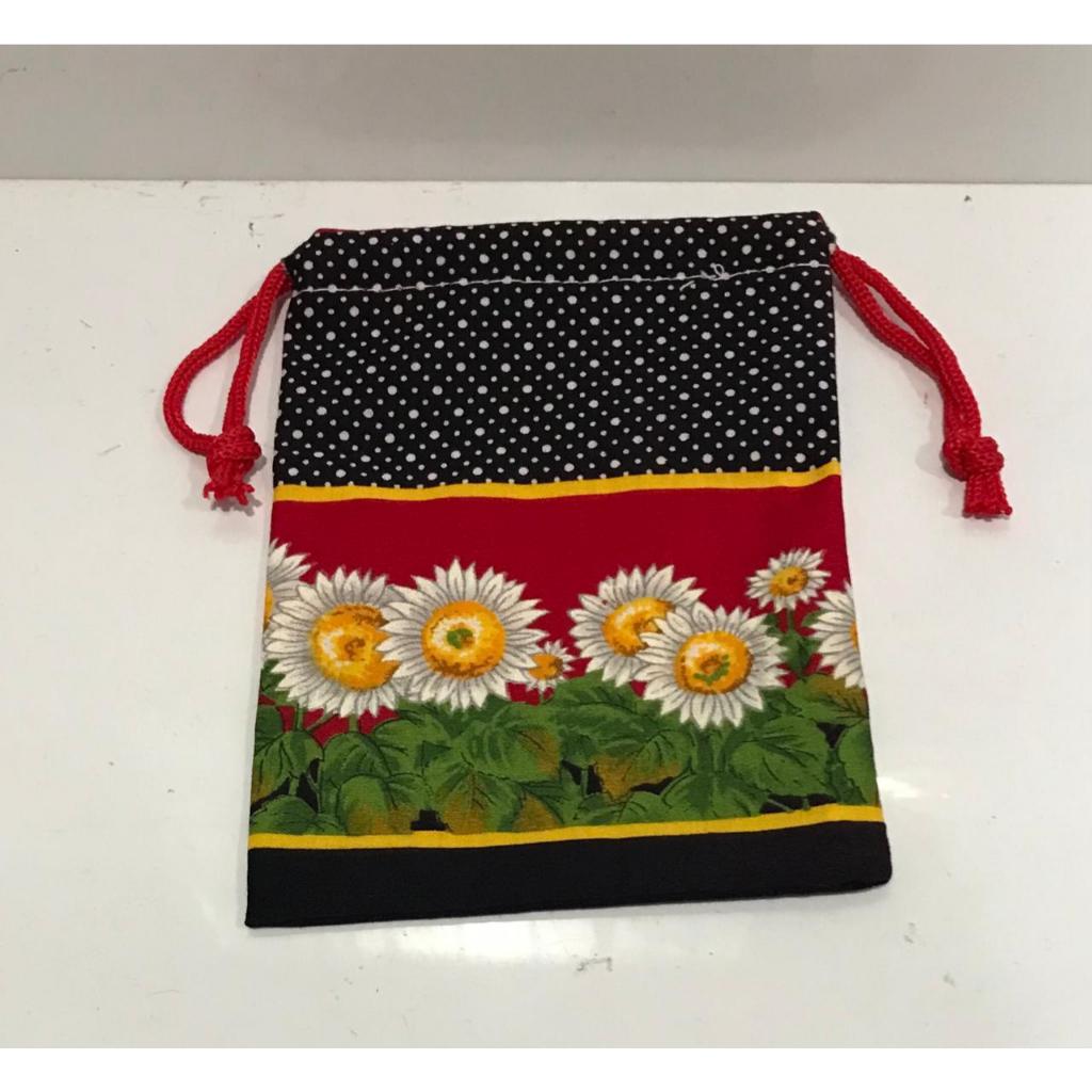 Jual TAS KANTONG POUCH SERUT BUNGA MATAHARI BAHAN KAIN COTTON (10x13.5 ...