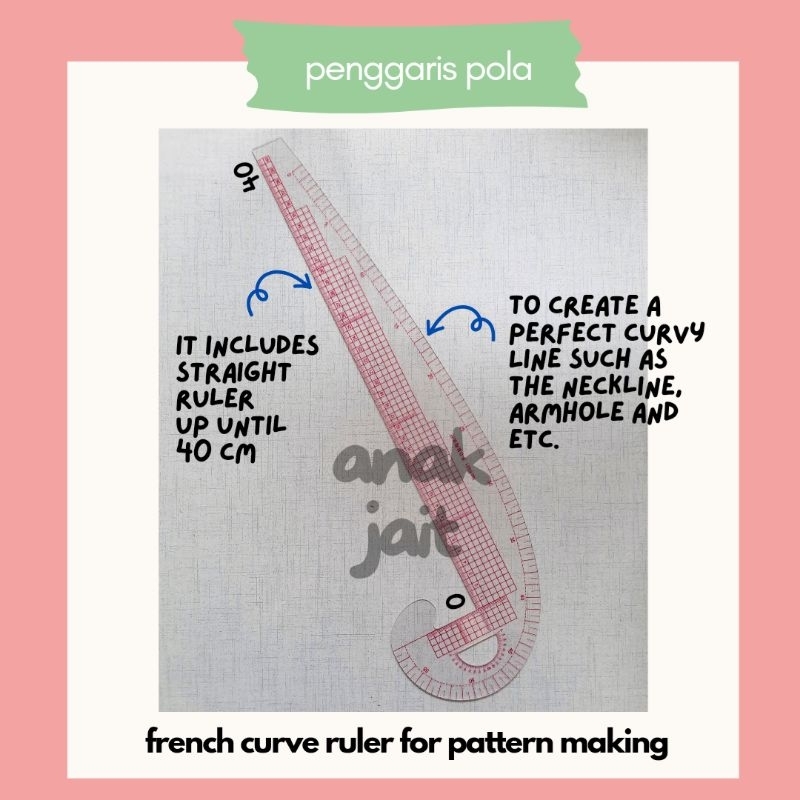 Jual Penggaris Pola / Penggaris Pola Jahit / Penggaris Pola Lurus ...