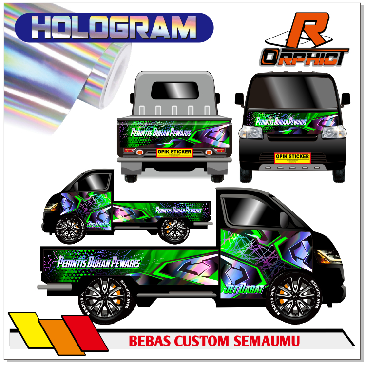 Jual STICKER HOLOGRAM CUSTOM MOBIL PICK UP GRAN MAX , CARRY , L300 ...