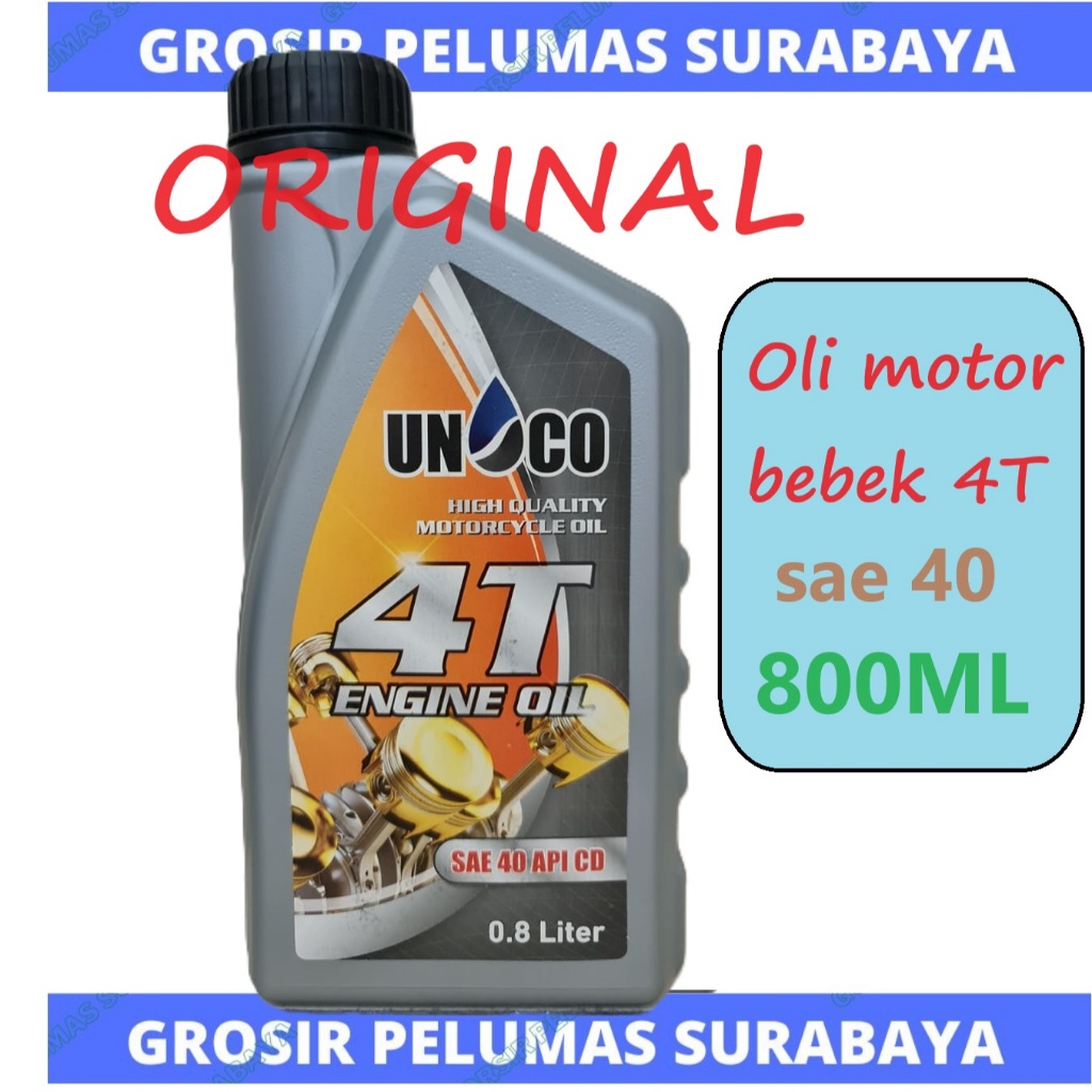 Jual Murah SNI Oli Mesin Motor bebek Ecco UNOCO 4T sae 40 800ml 800 ML ...