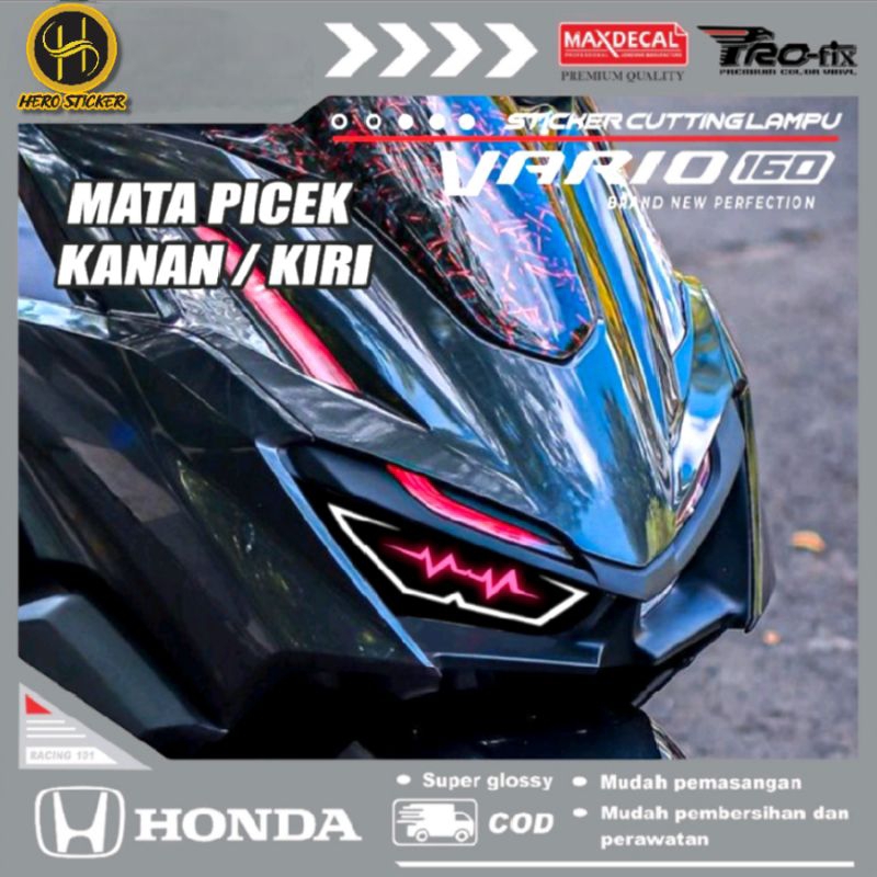 Jual stiker sticker lampu vario 160 motif mata picek terbaru terlaris ...