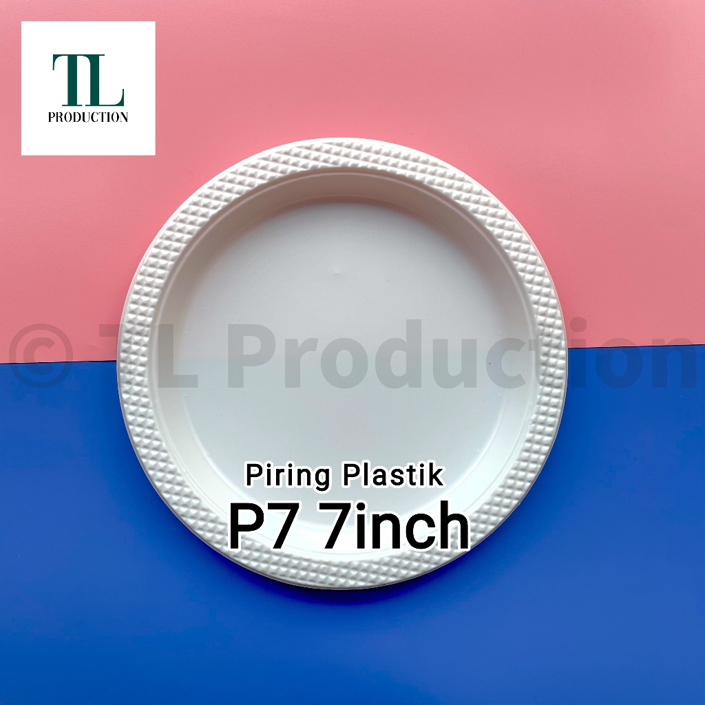 Jual 25pcs Piring Plastik P7 7inch Piring warna Putih Pesta Disposable ...