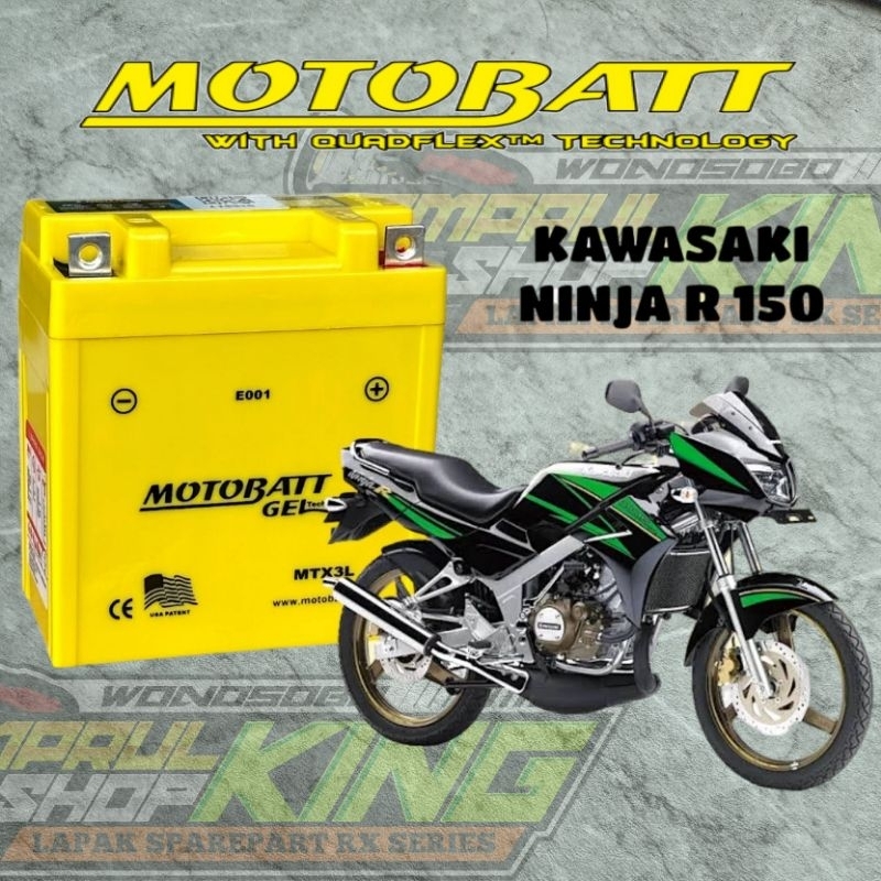 Jual ORIGINAL accu gel Motobatt MTX3L aki gel kering motor Kawasaki ...