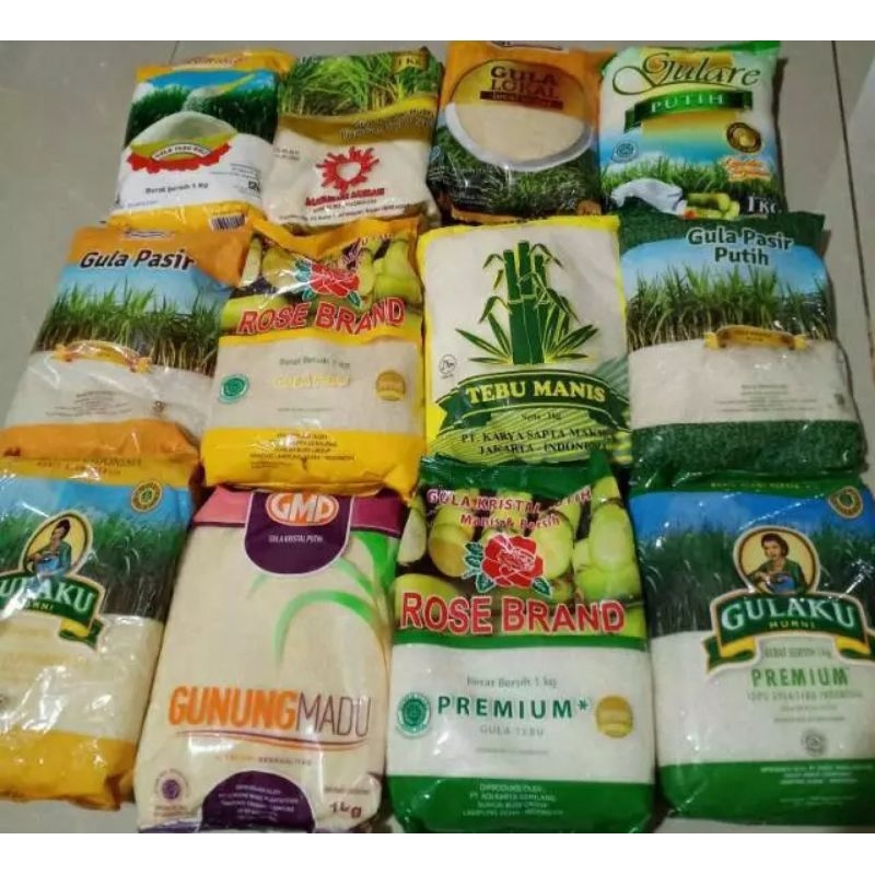Jual Gula PASIR putih 1kg All Varians Kemasan Merek Random / Gula pasir ...