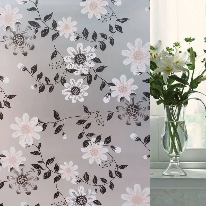 Jual Sticker / Stiker Kaca Film Sandblast Sunblast Sanblast Motif Bunga ...