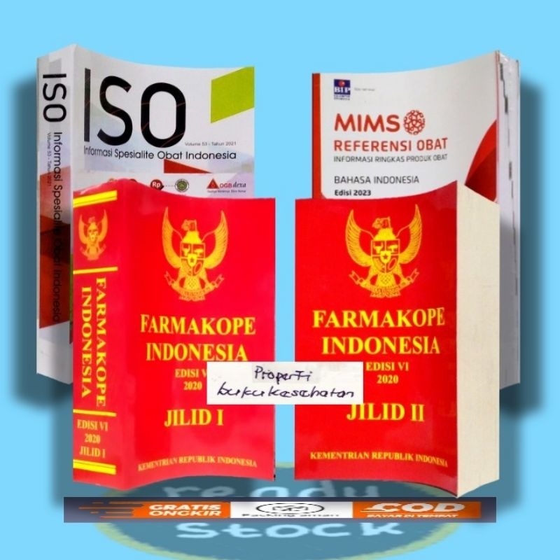 Jual PAKET 4 BUKU FARMASI, MIMS REFERENSI OBAT 2023 , ( FI 6 ) FARMAKOPE INDONESIA EDISI 6 JILID ...