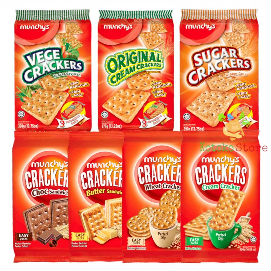 Jual Munchy's Biskuit Cream Crackers Sugar Crackers Wheat Crackers ...