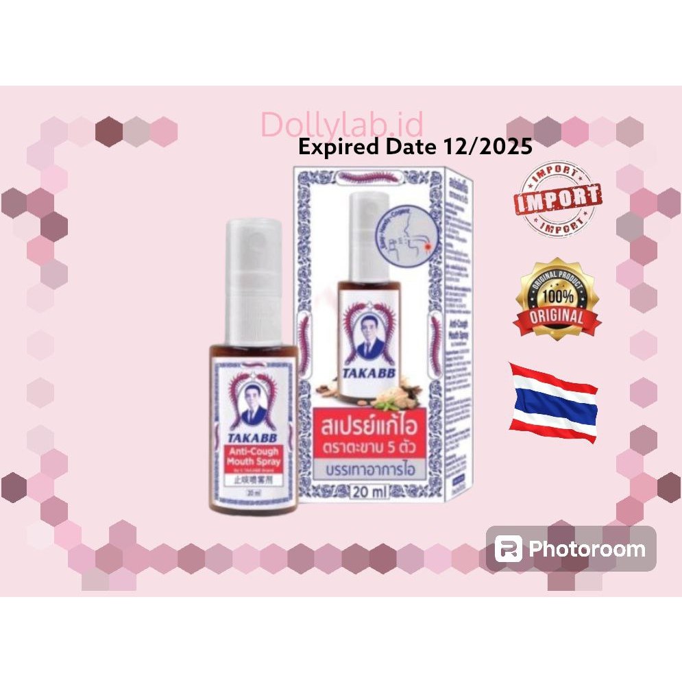 Jual Takabb Anti Cough Mount Spray / Takabb spray/ obat batuk thailand ...