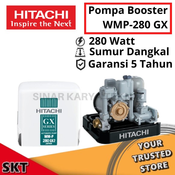 Jual POMPA AIR BOOSTER HITACHI WMP 280 GX / POMPA AIR HITACHI WMP 280 GX | Shopee Indonesia