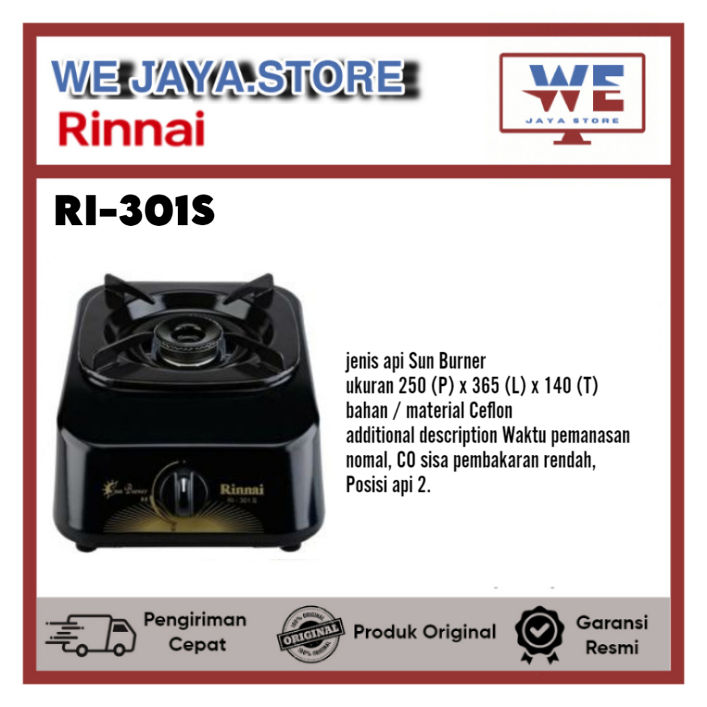 Jual KOMPOR GAS 1 TUNGKU RINNAI RI-301S | Shopee Indonesia
