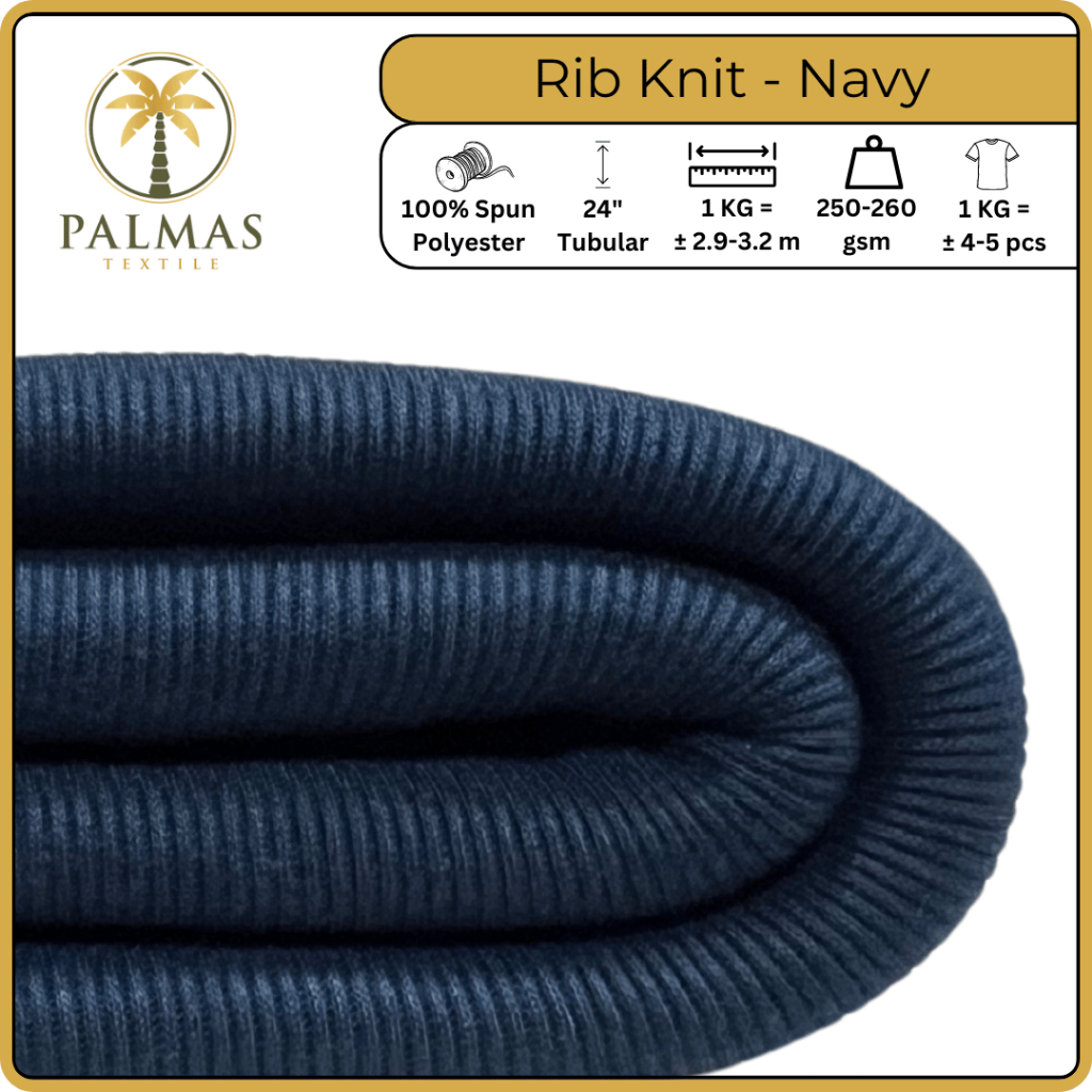 Jual Kain Rib Knit - Navy (Bahan Kaos) | Shopee Indonesia
