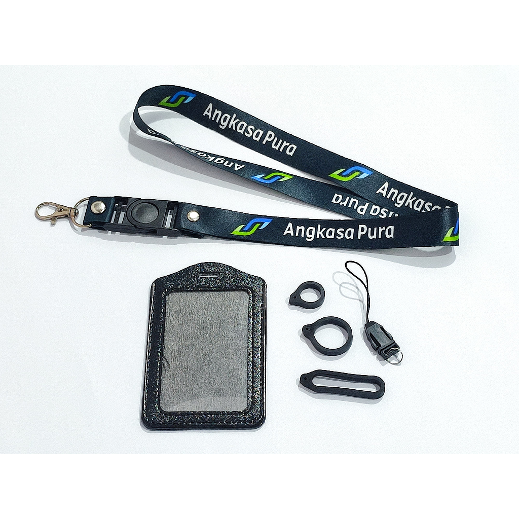 Jual Lanyard Premium Angkasa Pura Hitam FREE Case Gantungan Karet O ...