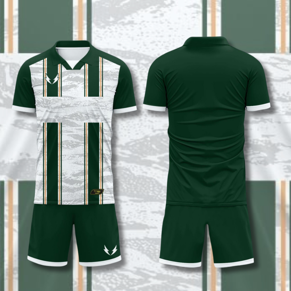 Jual Sixa Apparel Edisi Garis Vertikal Hijau Abu Corak Setelan Jersey Bola Setelan Jersey Futsal ...