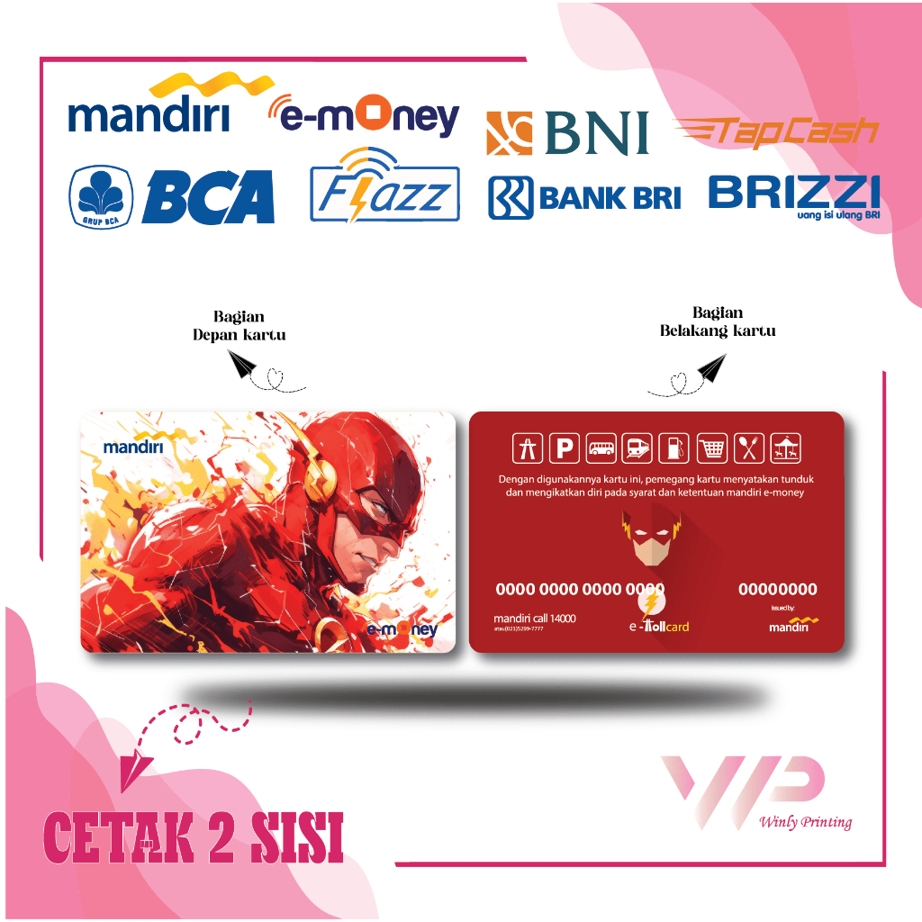 Jual KARTU EMONEY GAMBAR SUPERHERO FLASH E TOLL MANDIRI FLAZZ BCA GEN 2 ...