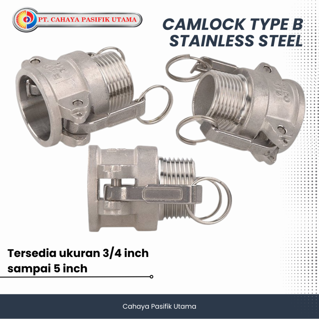 Jual CAMLOCK TYPE B - STAINLESS - size besar | Shopee Indonesia