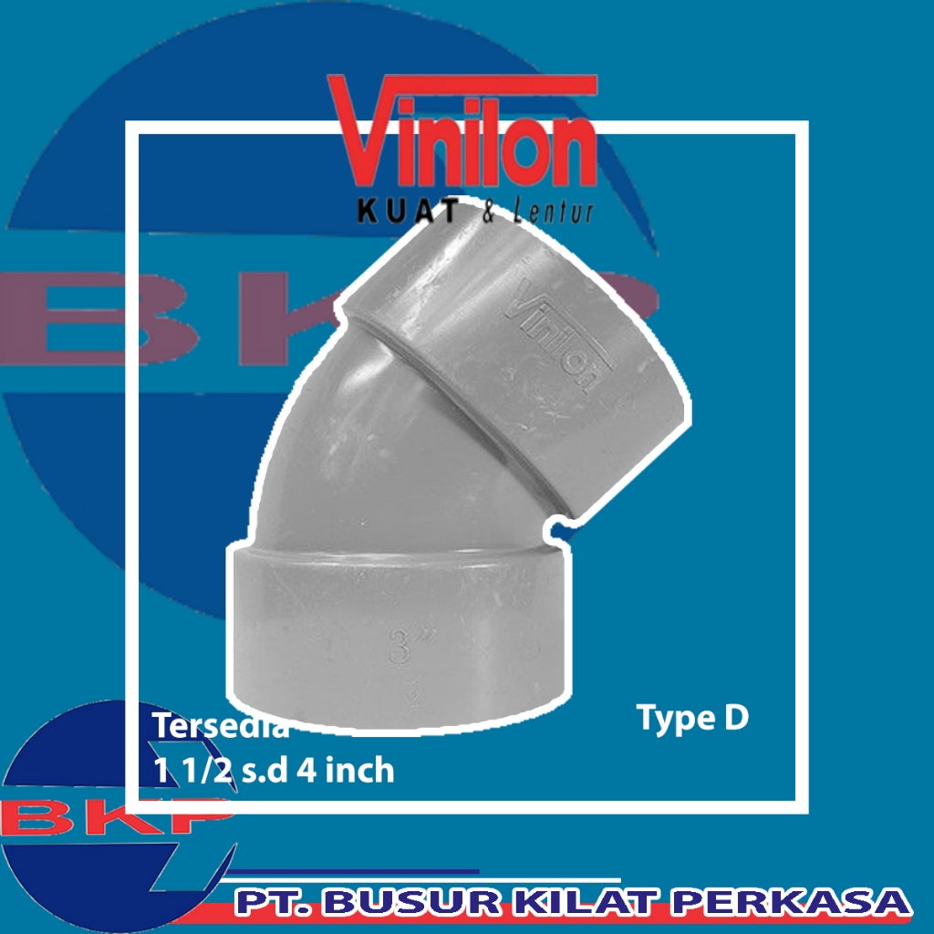 Jual Knie 1 1/2 Inch 45 Derajat Vinilon D / Knie Vinilon / Sambungan Pipa | Shopee Indonesia