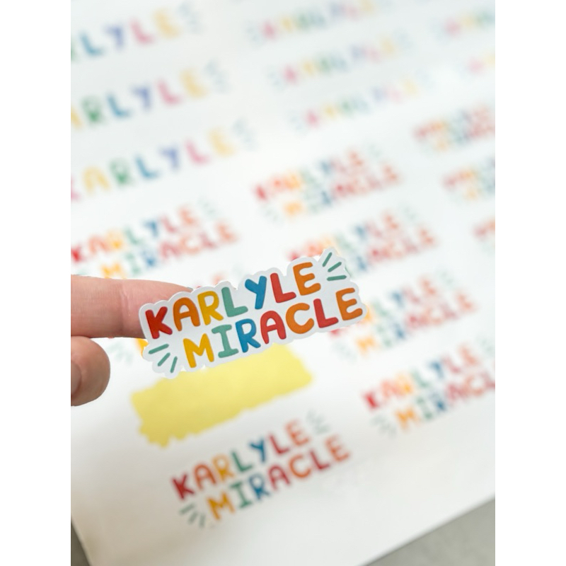 Jual Sticker Nama 50 pcs Waterproof Custom untuk buku alat tulis botol ...