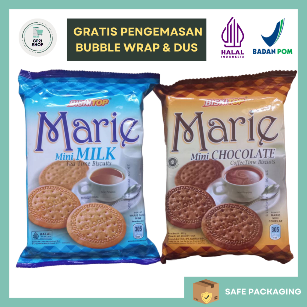 Jual Biskitop Marie Mini Biscuits 305gr - Biskuit Marie Susu Snack ...