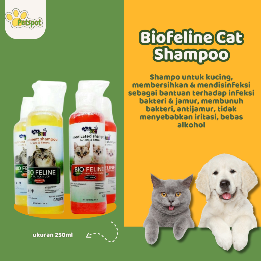 Jual Petspot - Sampo kucing Anti kutu dan Jamur Biofelin cat Shampo ...