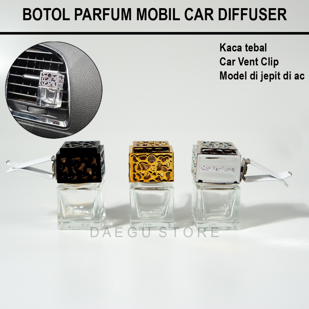 Jual Botol Parfum Mobil Kaca Car Diffuser CUBE KOTAK - Air Vent Clip ...