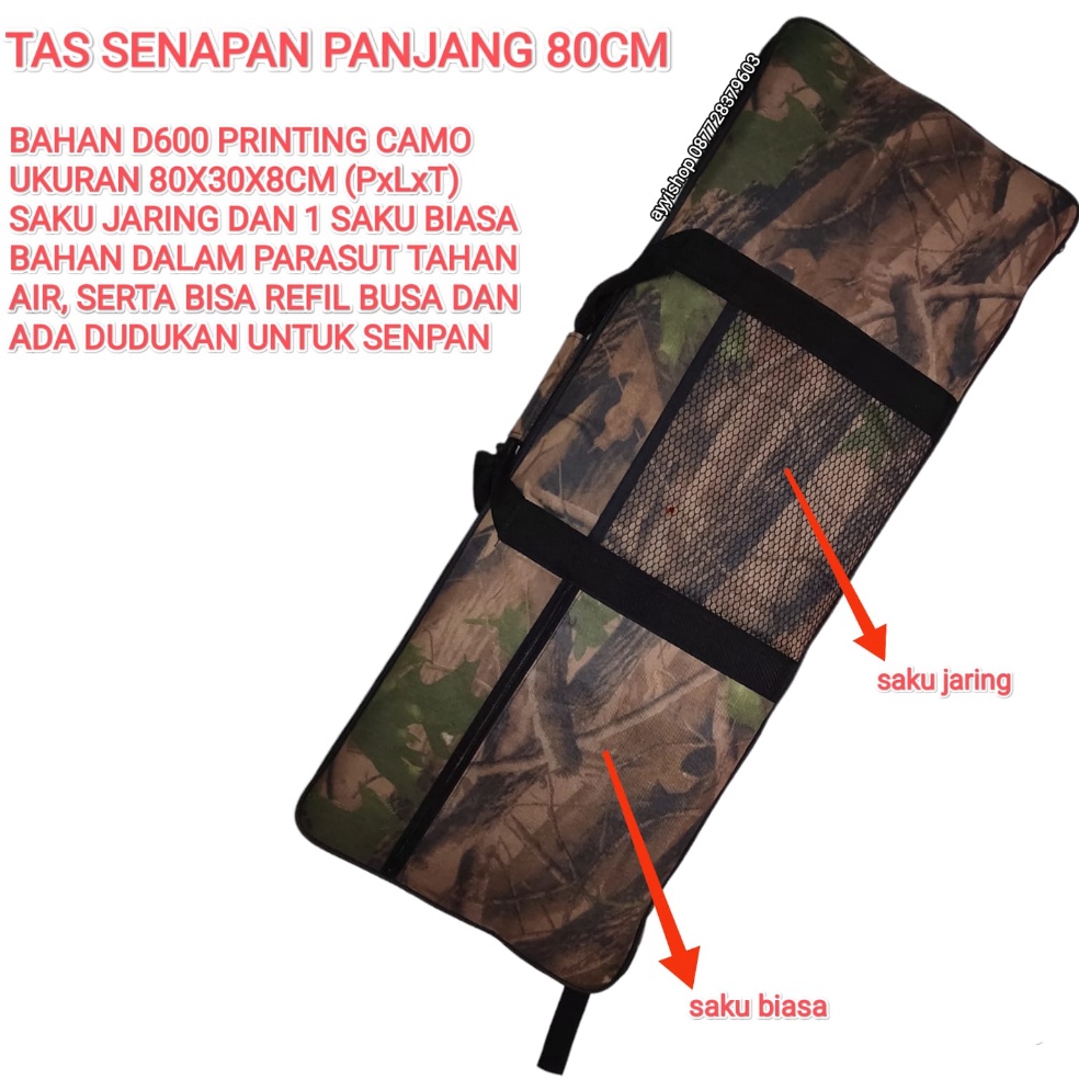 Jual ART D63H Tas senapan panjang 8cm saku jaring model kotak bahan ...