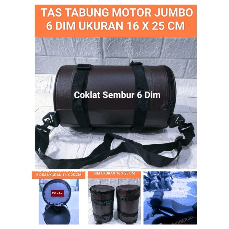 Jual Tas Tabung Motor JUMBO COKLAT CLASSIC Diameter 6 Dim Uk 16 X 25 Cm ...