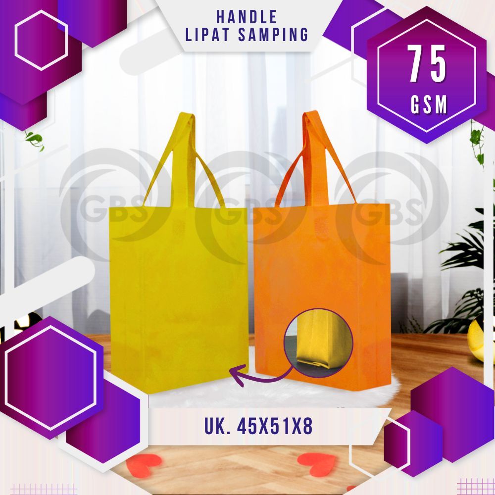 Jual HLS 75GSM Tas Spunbond Goodie Bag Laken Model Tali Ukuran 45x51x8 ...