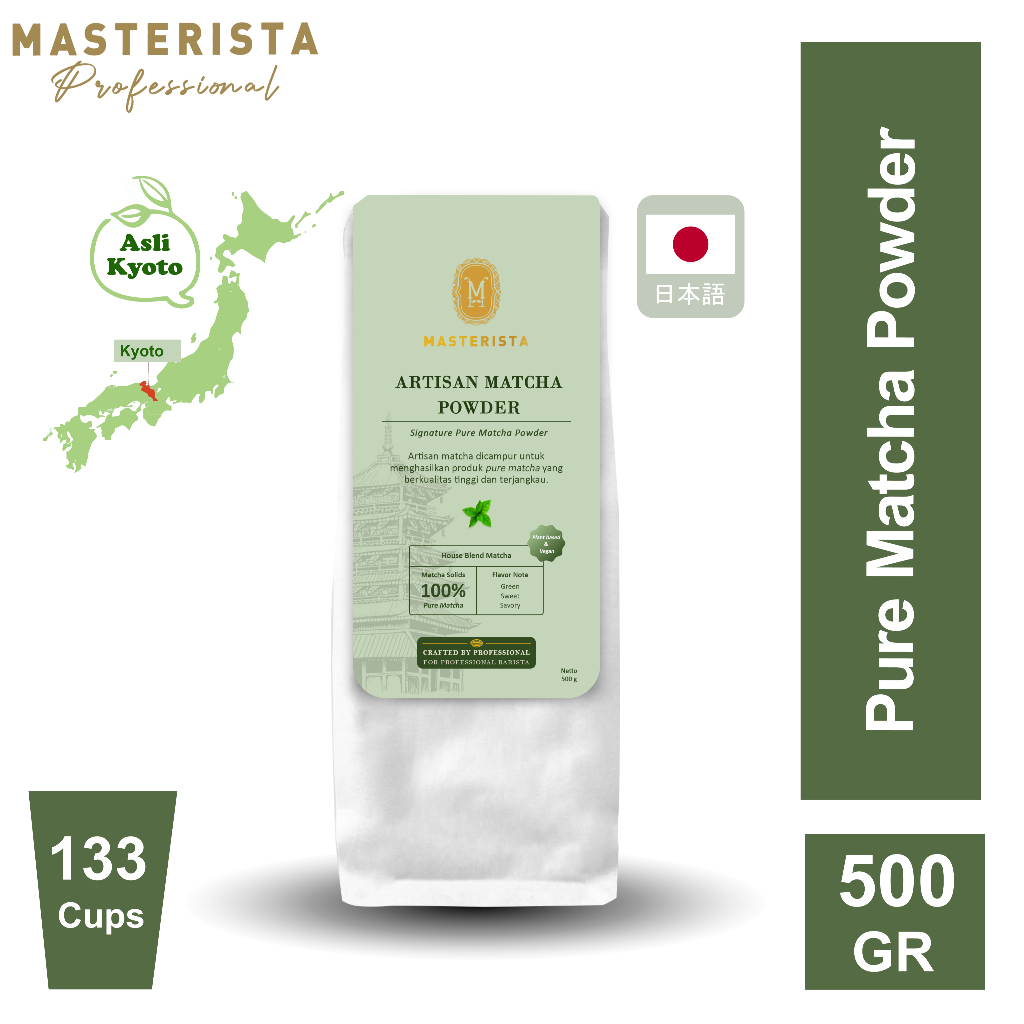 Jual 100% Pure Green Tea / Artisan Pure Matcha Powder Masterista 500gr ...