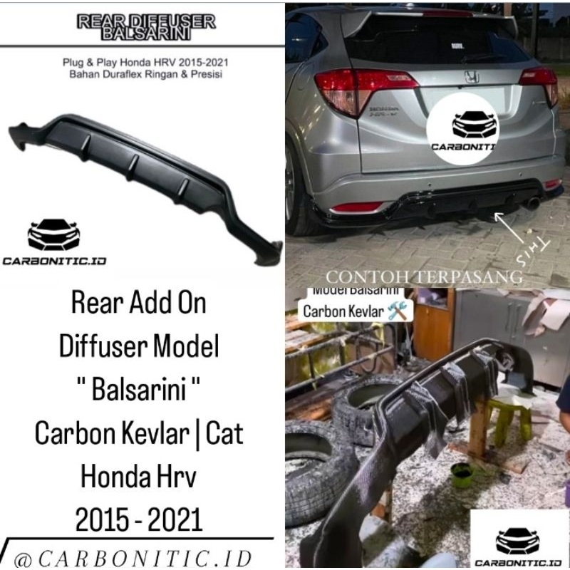 Jual Diffuser Model Balsarini Honda Hrv 1.5/1.8 2015 - 2021 Carbon ...