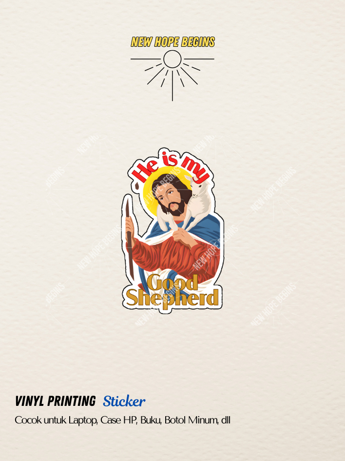 Jual STIKER ROHANI ALKITAB HE IS MY GOOD SHEPHERD / VINYL WATERPROOF ...