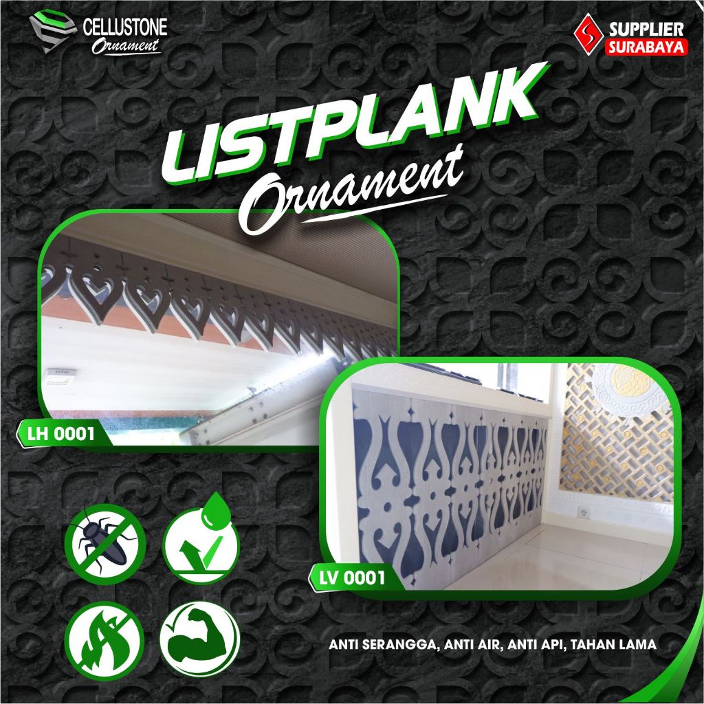 Jual Lisplank/Lisplang Ornament type LH0001 - Cellustone Tebal 8mm ...