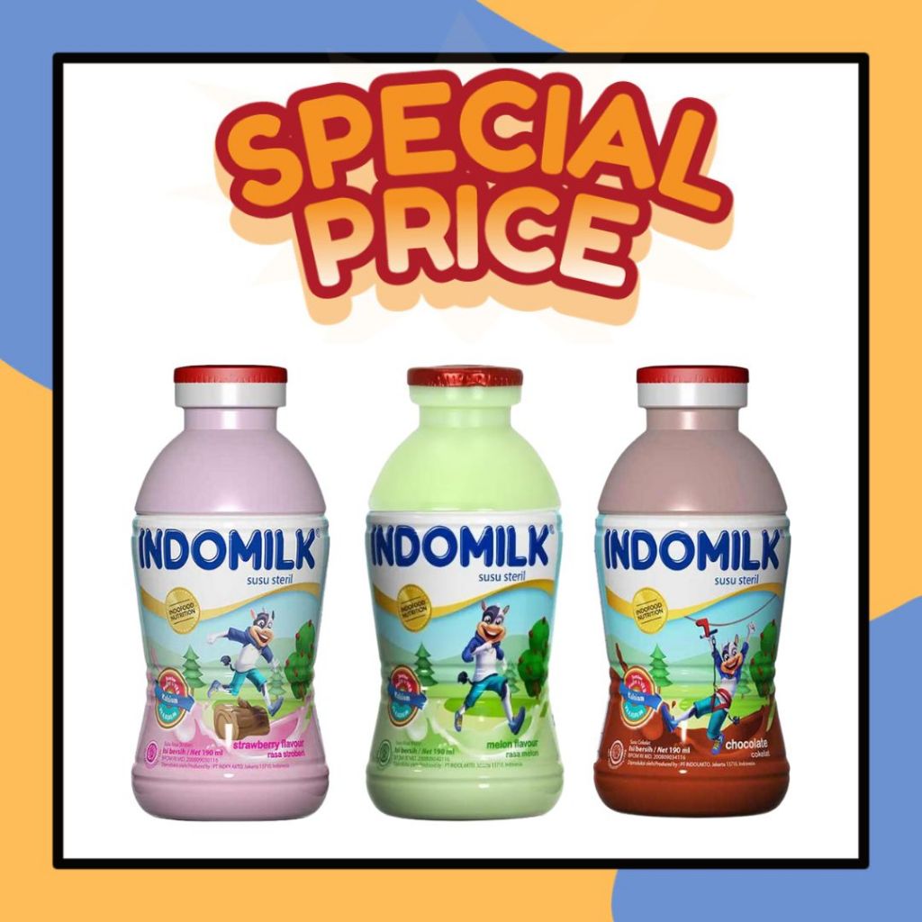 Jual INDOMILK 190ml Susu Botol Cair Rasa Coklat Strawberry Melon Susu Anak Aneka Rasa | Shopee ...