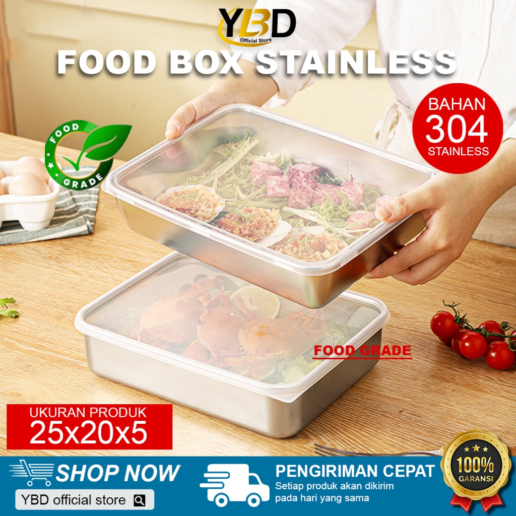Jual Food Box Stainless 304 Anti karat / Ukuran 25cmx20cmx5cm kapasitas ...