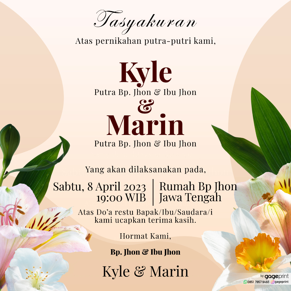 Jual Undangan Besek / Undangan Nasi Box / Undangan Tasyakuran - Kertas ...
