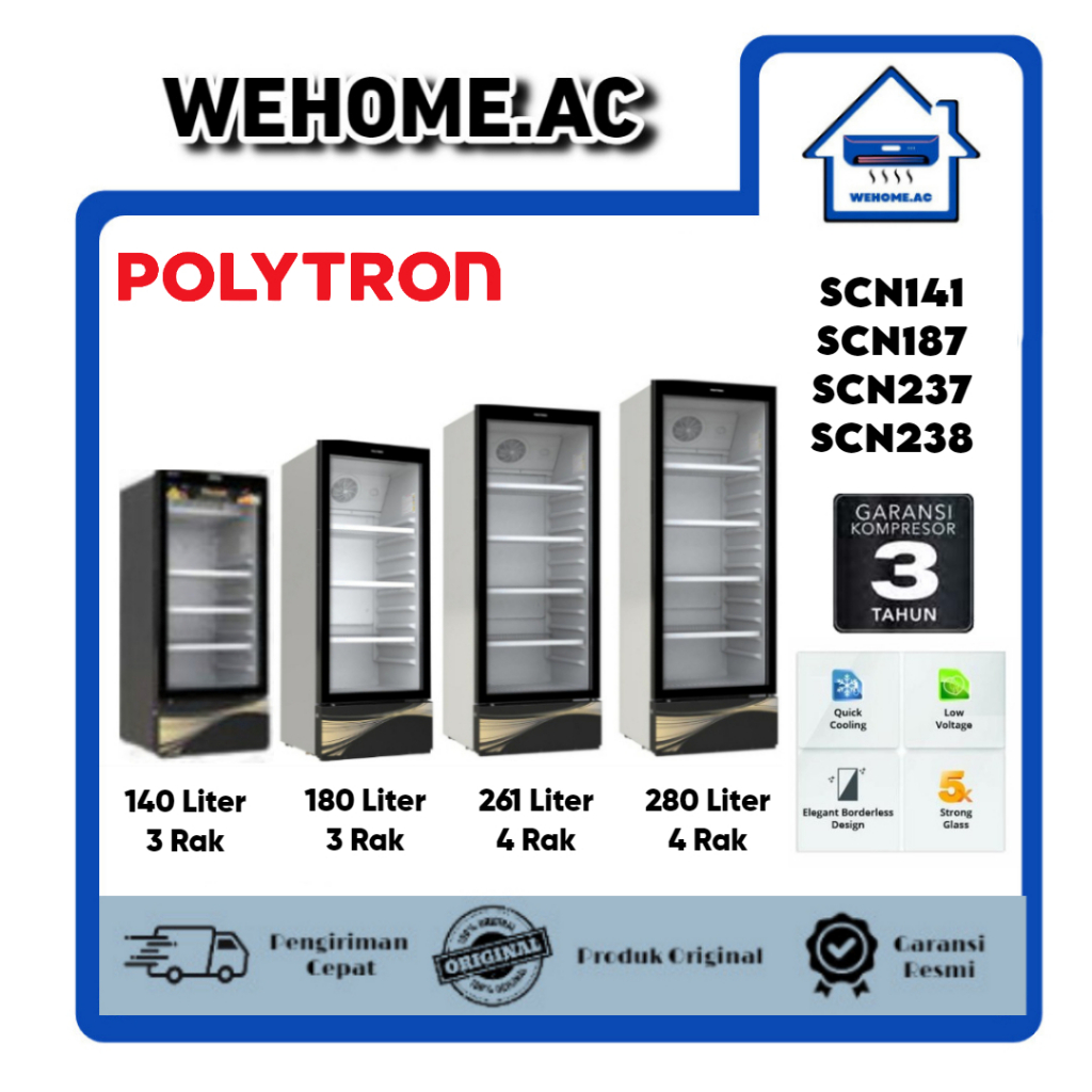 Jual Showcase Cooler Polytron SCN147 / SCN187 / SCN237 / SCN238 Kulkas ...