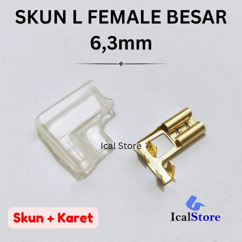 Jual 10 pasang - Skun Female L Besar 6,3mm + Karet Pelindung - Sekun ...