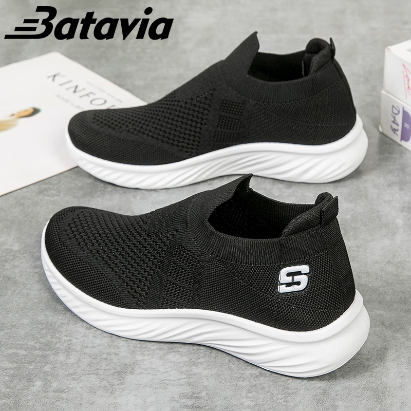 Jual Batavia fashion sepatu rajut wanita Sepatu olahraga wanita slip on ...