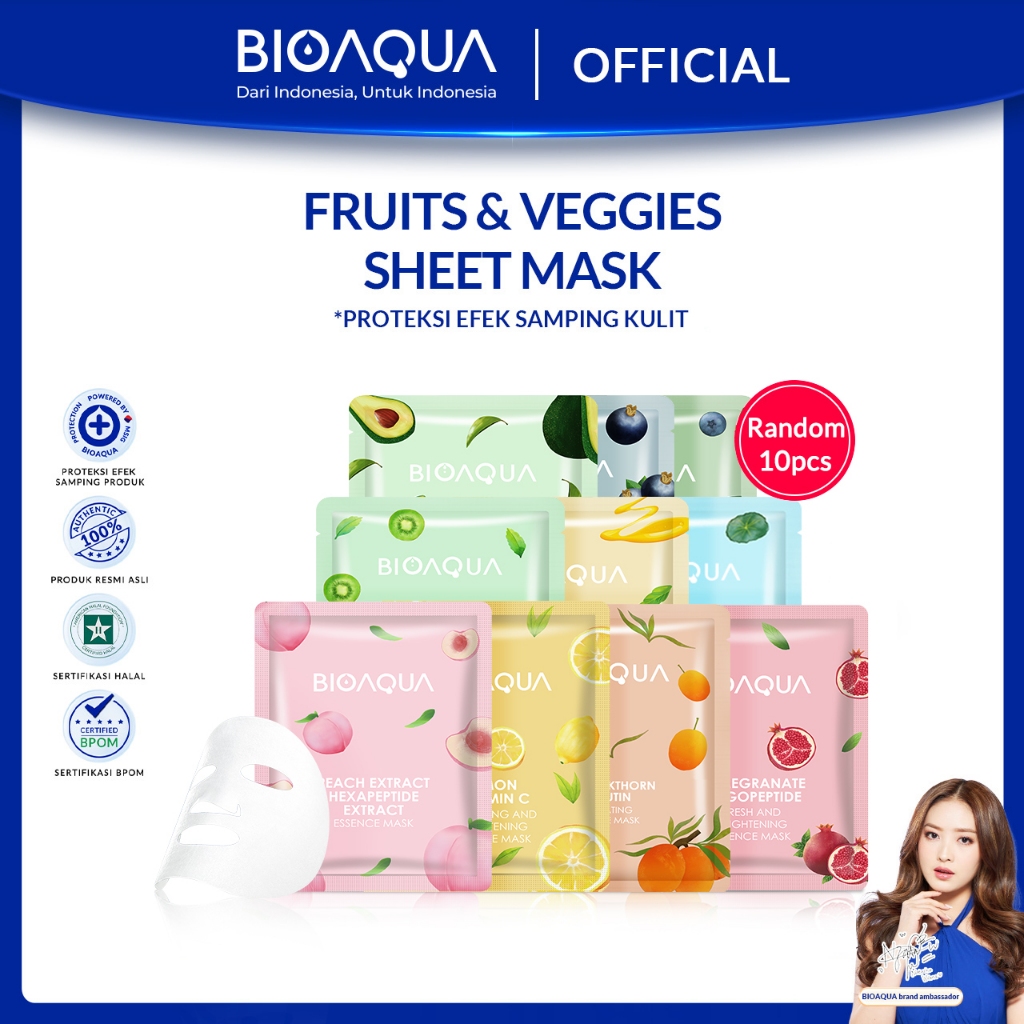Jual BIOAQUA Sheet Mask Paket Brightening Moisturizing Skin Care Hydrating Essence Face Mask ...