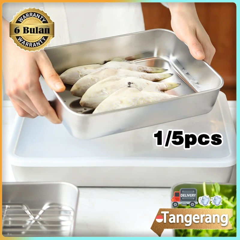 Jual 5pcs Nampan Stainless Steel / Nampan Persegi Stainless / Nampan ...