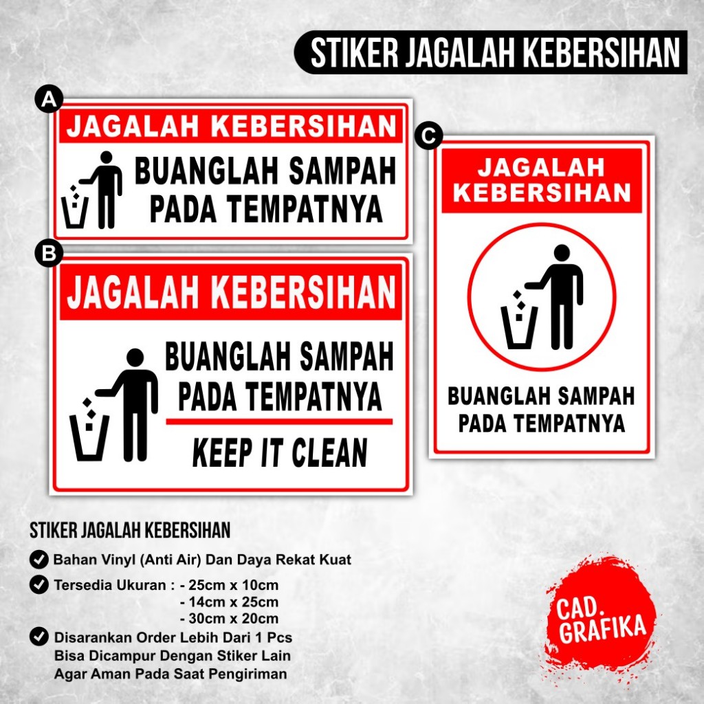 Jual Stiker Jagalah Kebersihan / Sticker Jagalah Kebersihan | Shopee ...