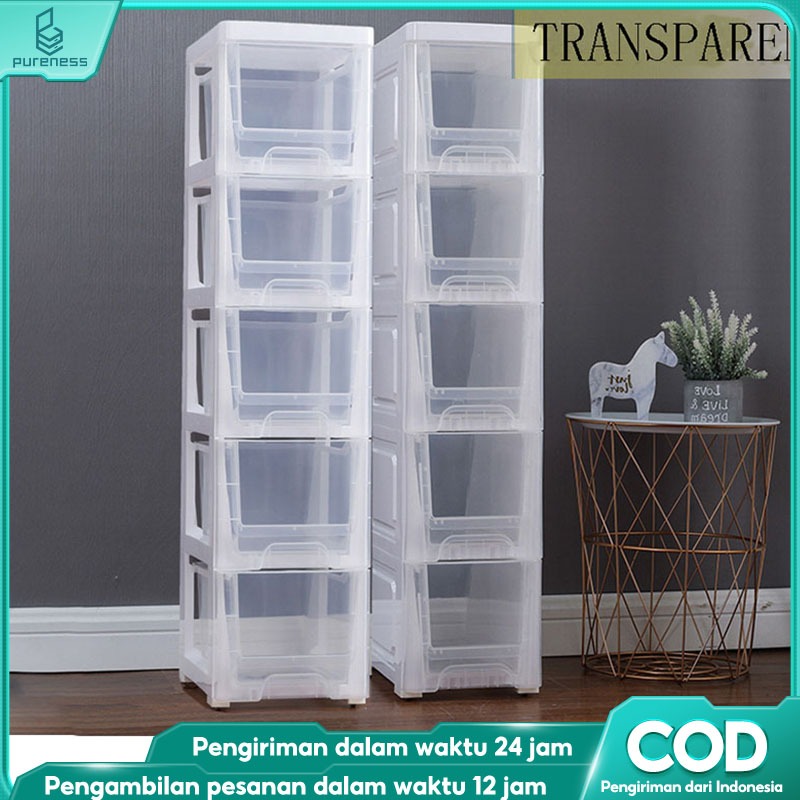 Jual Transparent Rak Penyimpanan Rak Dapur Rak Susun Rak Plastik ...
