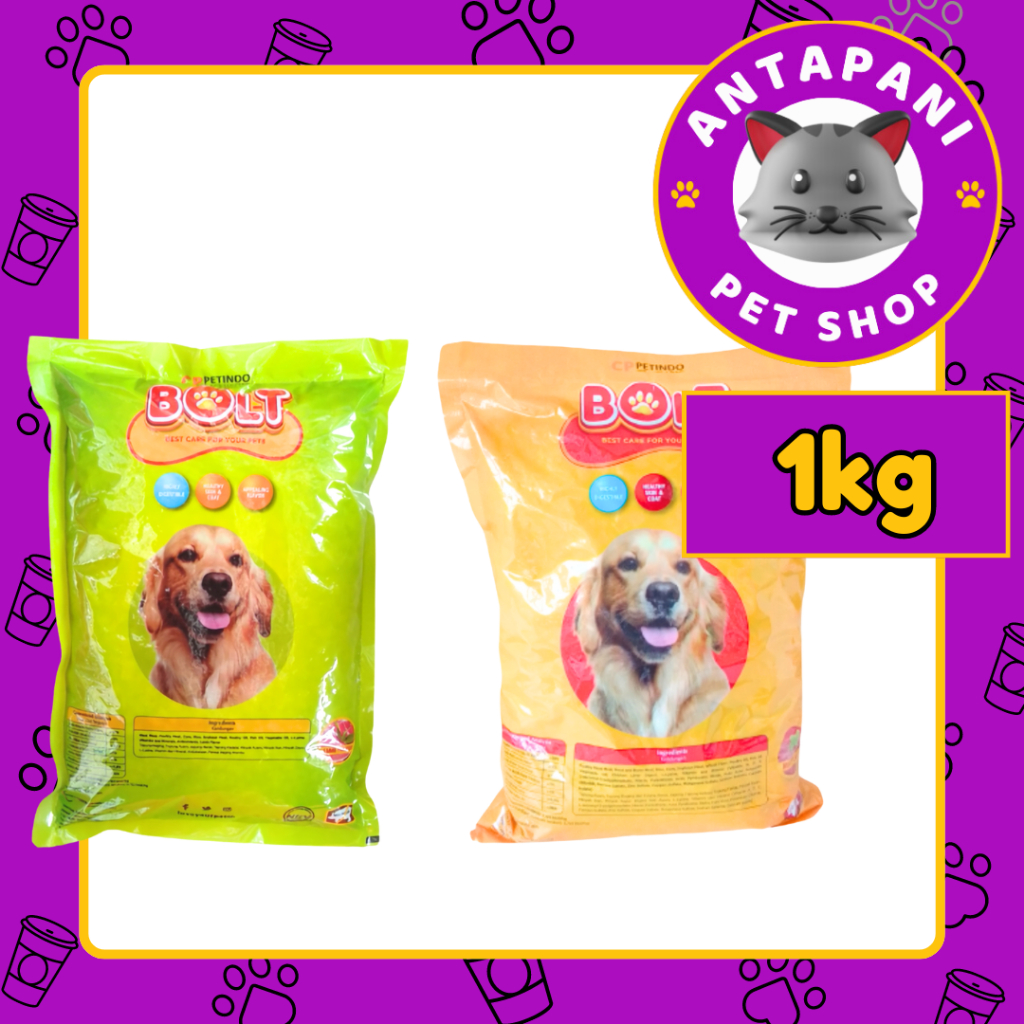 Jual BOLT DOG BEEF 1KG makanan anjing bolt | Shopee Indonesia