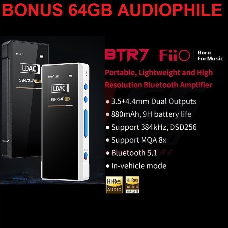 Jual FiiO BTR7 / BTR 7 Hi-Res MQA THX Portable Bluetooth Dual DAC Amplifier | Shopee Indonesia