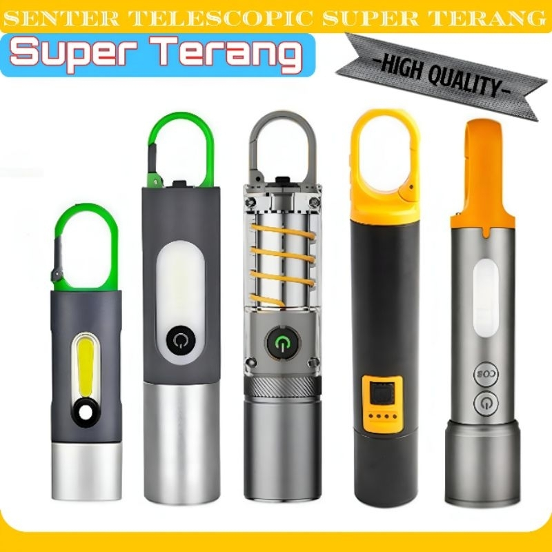 Jual PROMO Senter Genggam Super Terang / Senter Telescopic Zoom Super ...