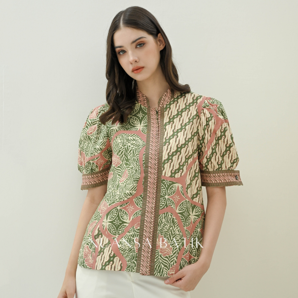 Jual Nuansa Batik Kemeja Batik Lengan Pendek Model Balon Bahan Katun ...