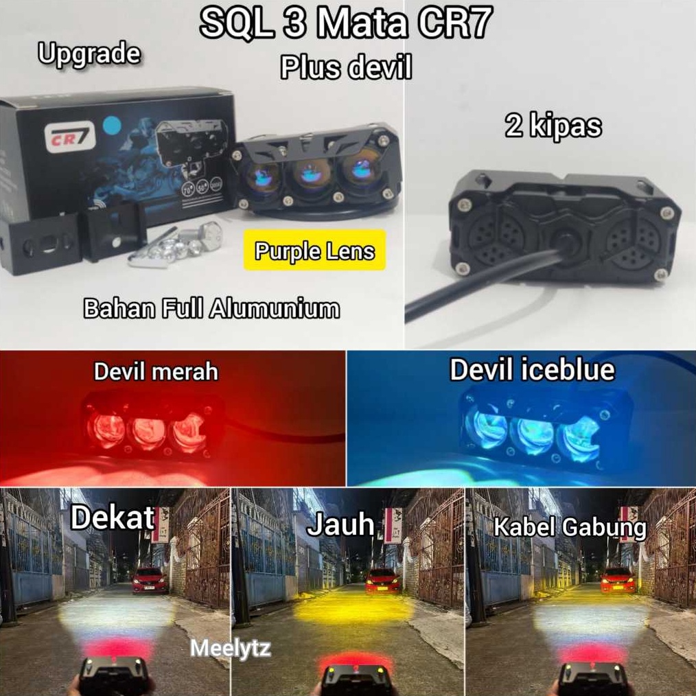 Jual KODE E58D Lampu tembak LED Laser D2 D3 transformer 3 mata SQL 3 ...