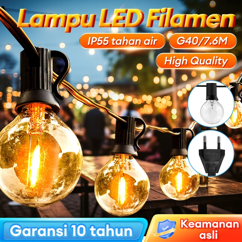Jual Lampu hias Lampu Tali LED E12 7.6 Meter Filament Edison Vintage ...