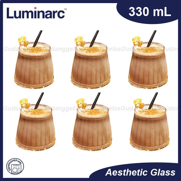 Jual 1 SET 6 PCS GELAS LUMINARC/GELAS WHISKY/GELAS LUMINARC/LATTE GLASS ...