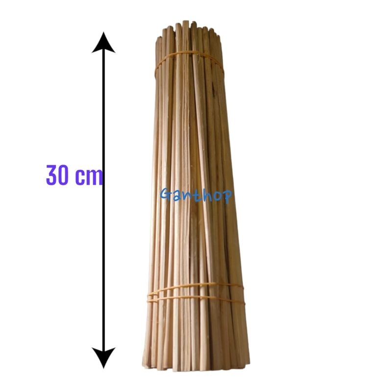 Jual Tusuk/stick bambu 30 cm tebal diameter 6 mm tumpul isi 100 pcs ...
