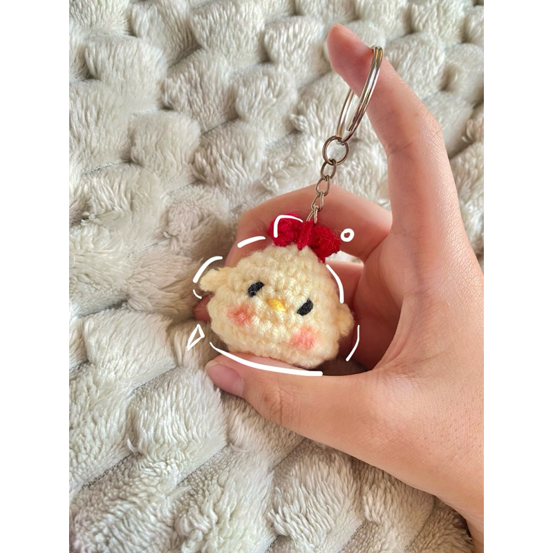 Jual Mini Chicken Keychain | Mini Chicken Amigurumi | Gantungan Kunci ...